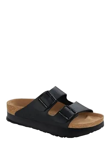 Pink Birkenstock Arizona Platform Vegan Sandals - Black