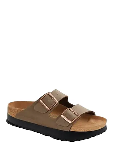 Pink Birkenstock Arizona Platform Vegan Sandals - Brown