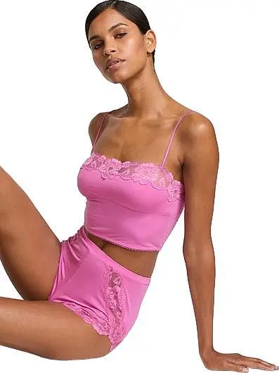 Victoria's Secret Modal Soft & Lace Trim Cami Set - Pink