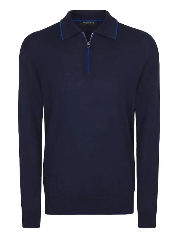 Stefano Ricci Zip Polo Shirt - Navy