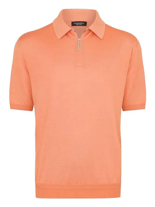 Stefano Ricci Zip Polo Shirt - Orange