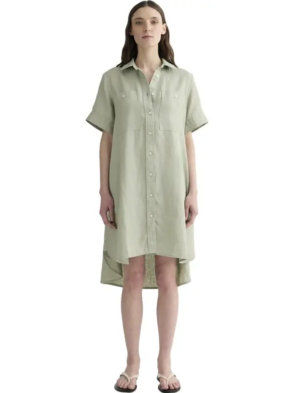 Everlane Linen Daytripper Shirtdress - Seagrass