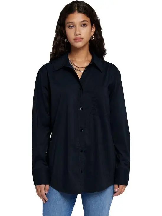 7 For All Mankind Poplin Button Down - Black