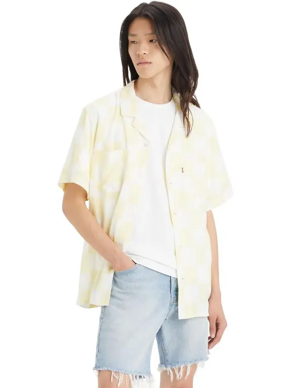 LEVI'S Classic Camp Shirt - Ikat Checker Print Pear Sorbet