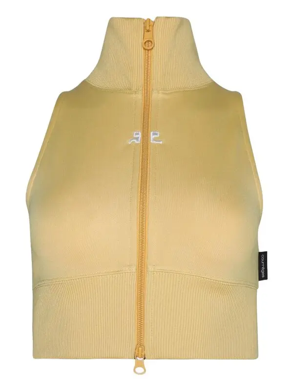 COURRÃ¨GES Cropped Interlock Tracksuit Vest - Pollen