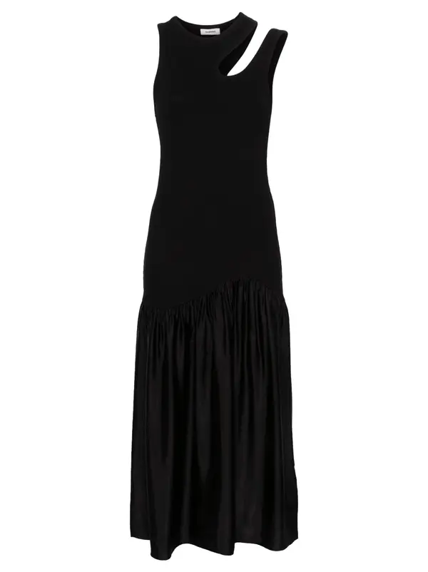 Sandro Olane Ribbed-knit Maxi Dress - Black