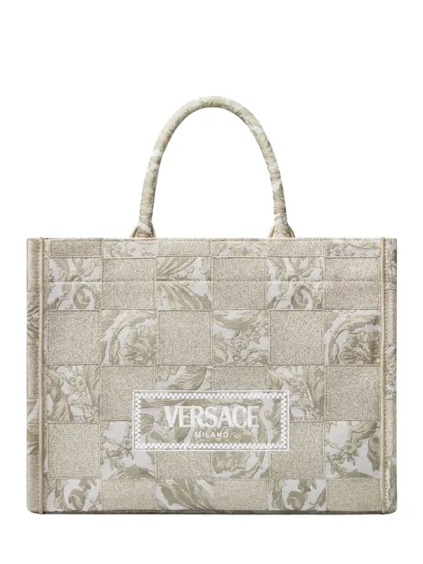 Versace Athena Barocco-jacquard Tote Bag - Neutrals