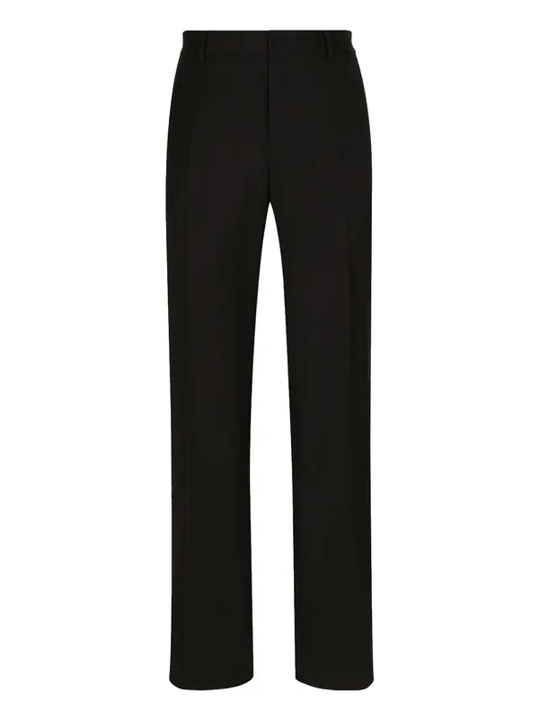 Dolce & Gabbana Straight-leg Wool Trousers - Black