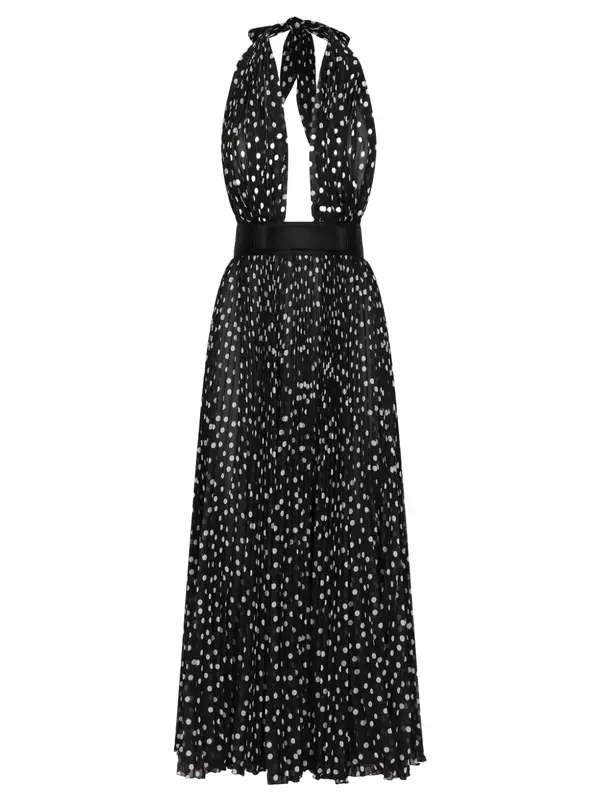 Dolce & Gabbana Polka Dot Halterneck Dress - Black
