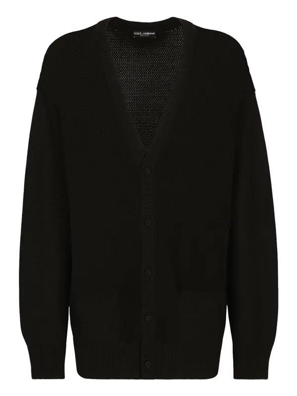 Dolce & Gabbana V-neck Cotton Cardigan - Black