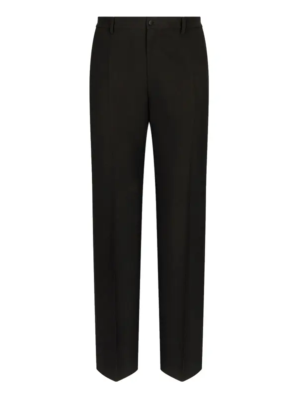 Dolce & Gabbana Virgin Wool Straight-leg Trousers - Black