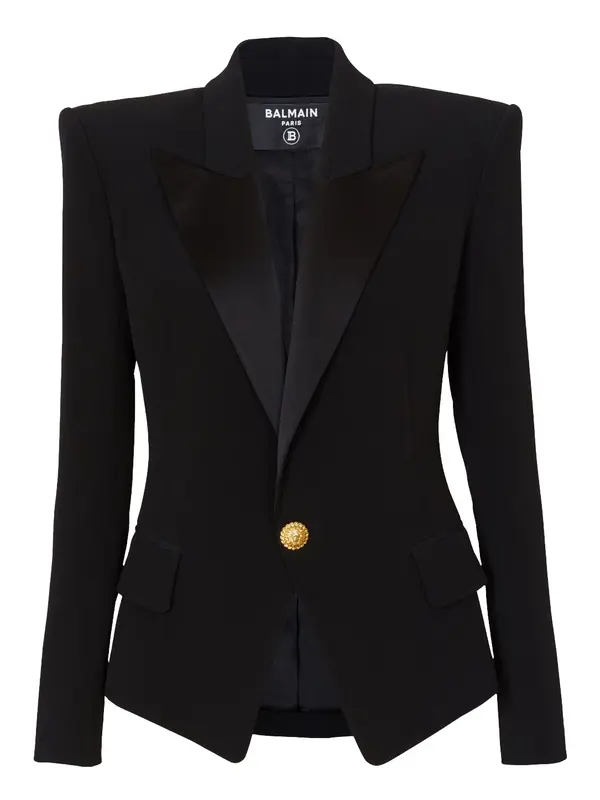 Balmain Satin-lapel Single-breasted Blazer - Black