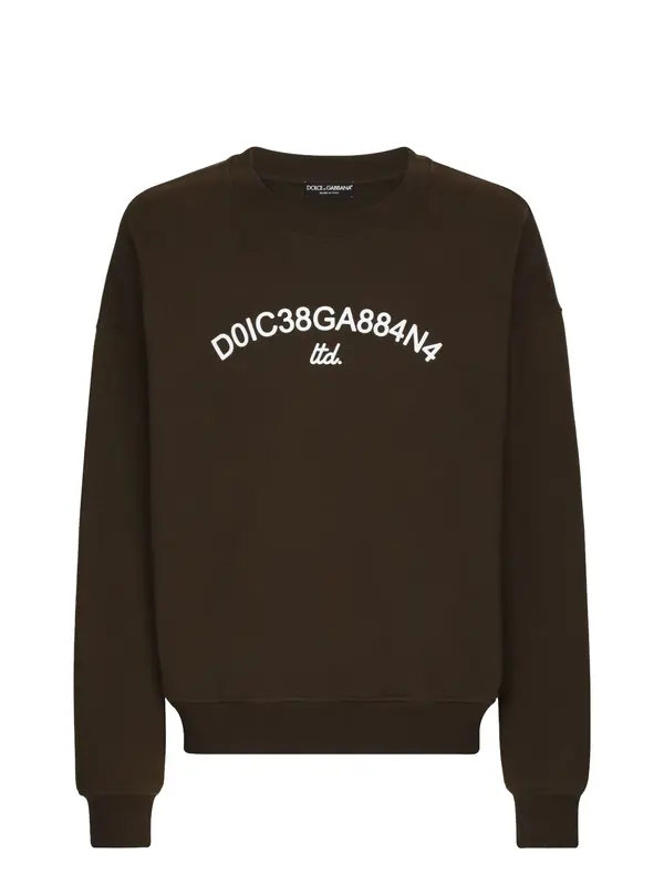 Dolce & Gabbana Logo-print Cotton Sweatshirt - Brown