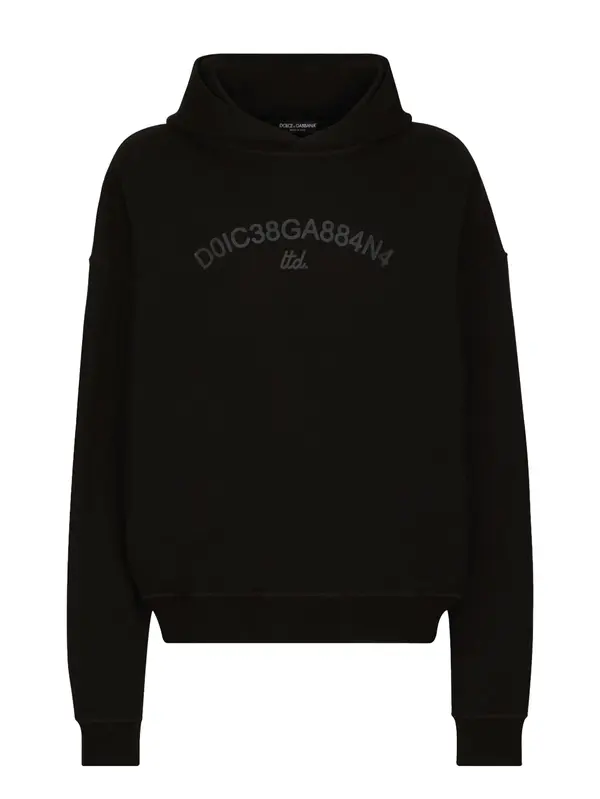 Dolce & Gabbana Logo-print Cotton Hoodie - Black