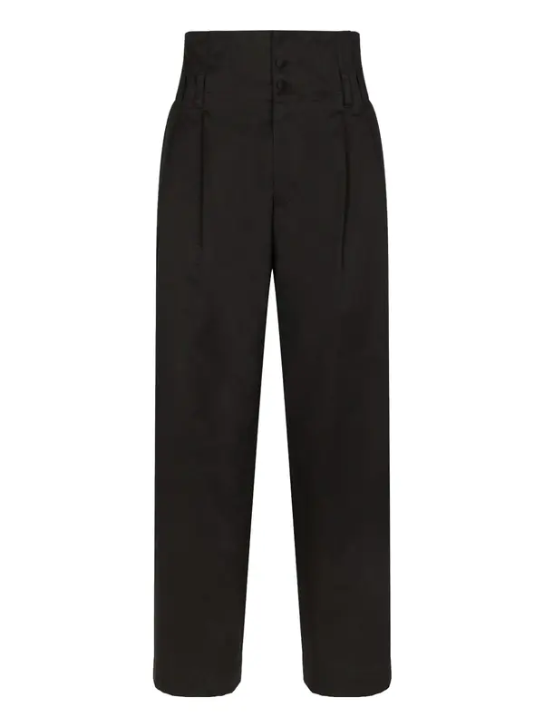Dolce & Gabbana High-waisted Cotton Trousers - Black
