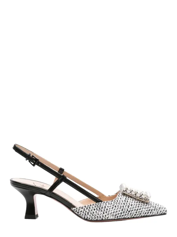 Roberto Festa Stefy 50mm Tweed Pumps - Black