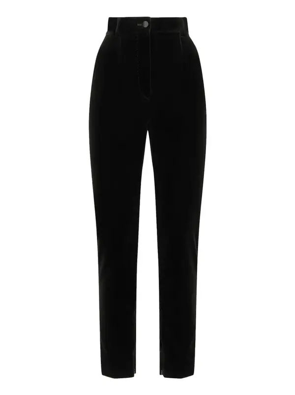 Dolce & Gabbana High-waisted Velvet Trousers - Black