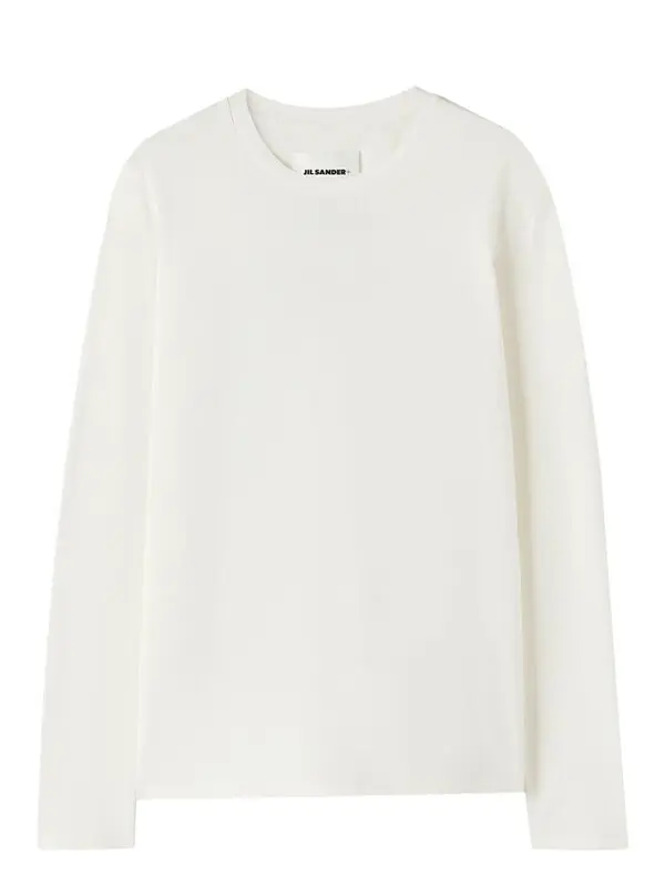 JIL SANDER Logo-print Long-sleeve T-shirt - White