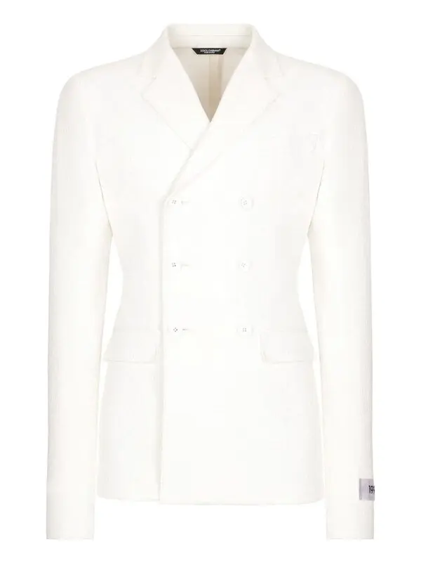 Dolce & Gabbana Double-breasted Crepe Blazer - White