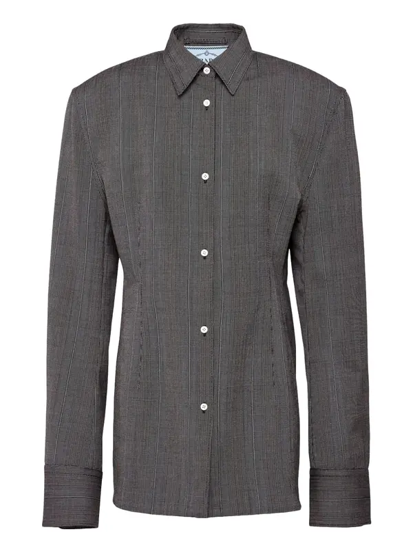Prada Single-breasted Pinstripe Jacket - Grey