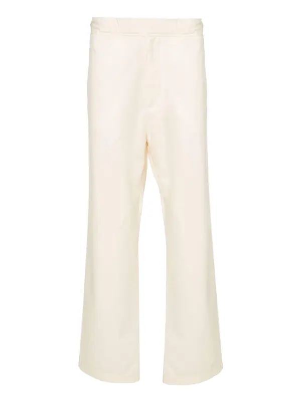 Moncler Logo-appliqué Straight Trousers - Neutrals