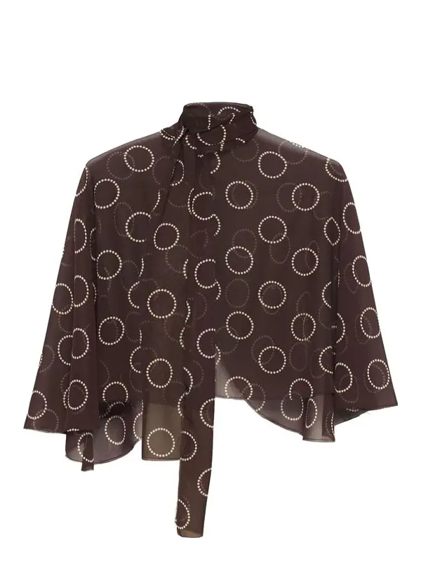 Prada Dot-print Georgette Cape - Red