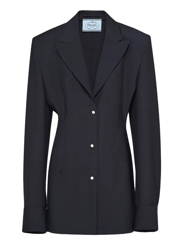 Prada Single-breasted Mohair Shirt Jacket - Blue