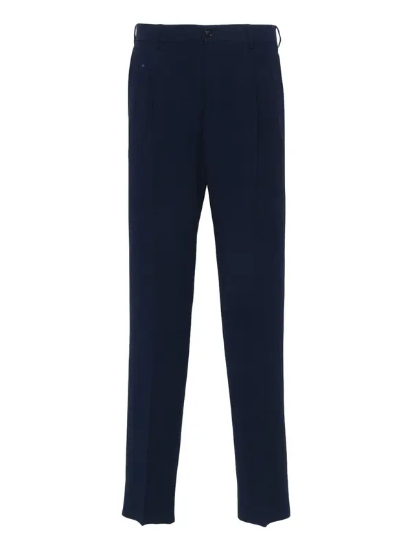 Giorgio Armani Textured Tapered Trousers - Blue