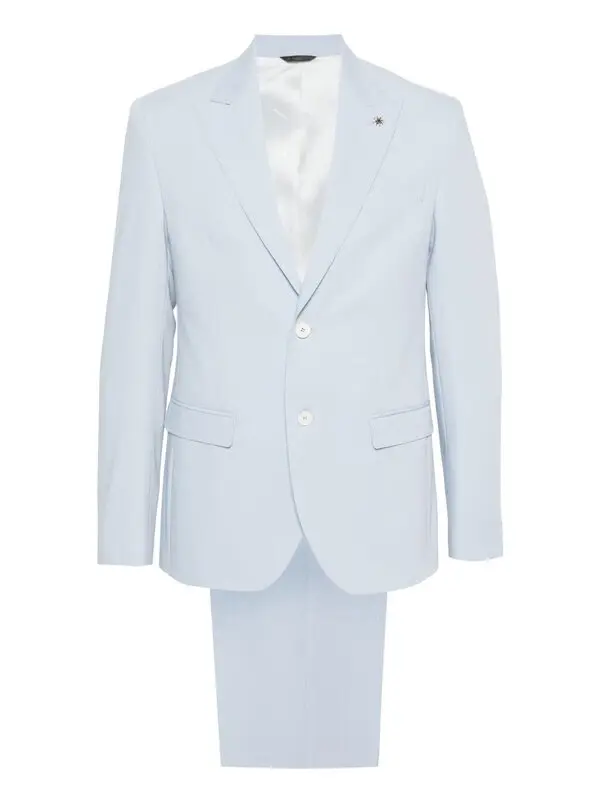 MANUEL RITZ Single-breasted Wool Suit - Blue