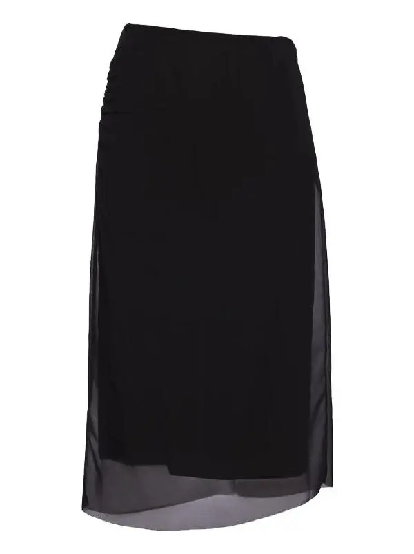 Prada Semi-sheer Pencil Skirt - Black