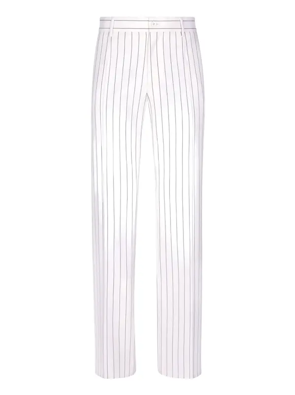 Dolce & Gabbana Straight-leg Striped Trousers - White
