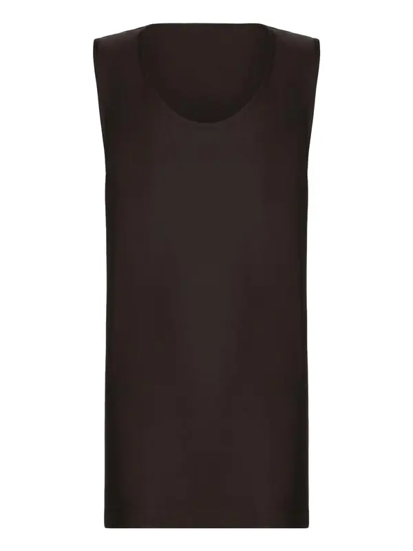 Dolce & Gabbana Scoop-neck Silk Tank Top - Brown