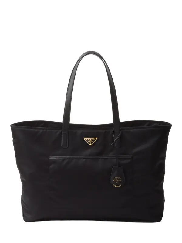 Prada Re-edition 1978 Large Re-nylon And Saffiano Leather Tote - Black