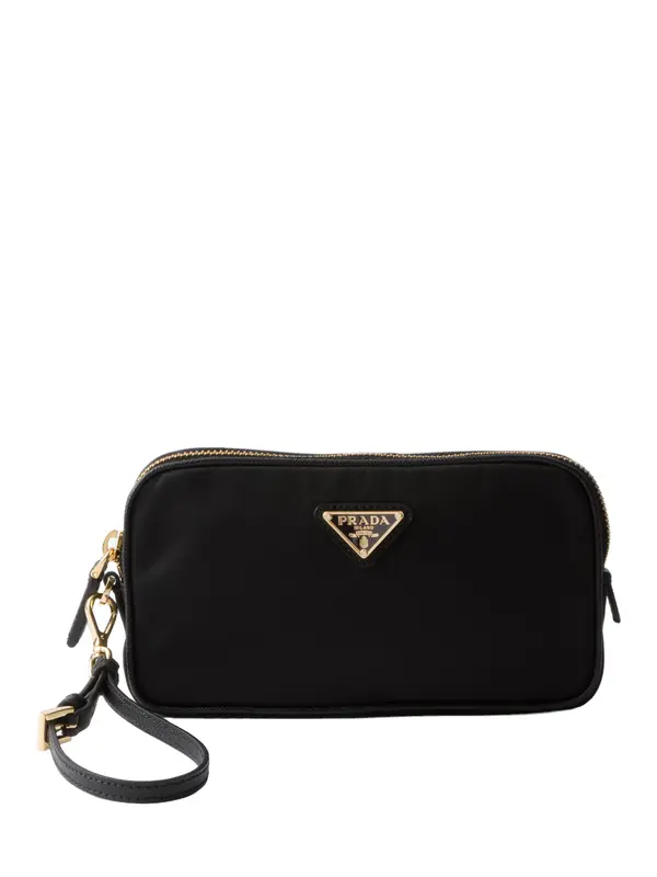 Prada Re-edition 1978 Re-nylon And Saffiano Leather Pouch - Black