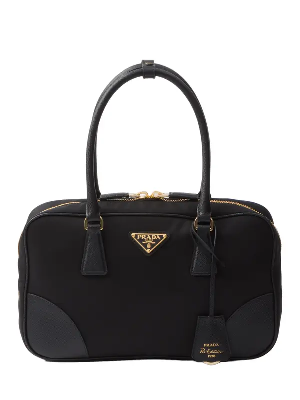 Prada Re-edition 1978 Re-nylon And Saffiano Leather Bag - Black