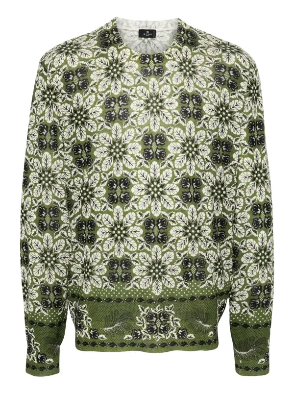 Etro Floral-print Jumper - Green