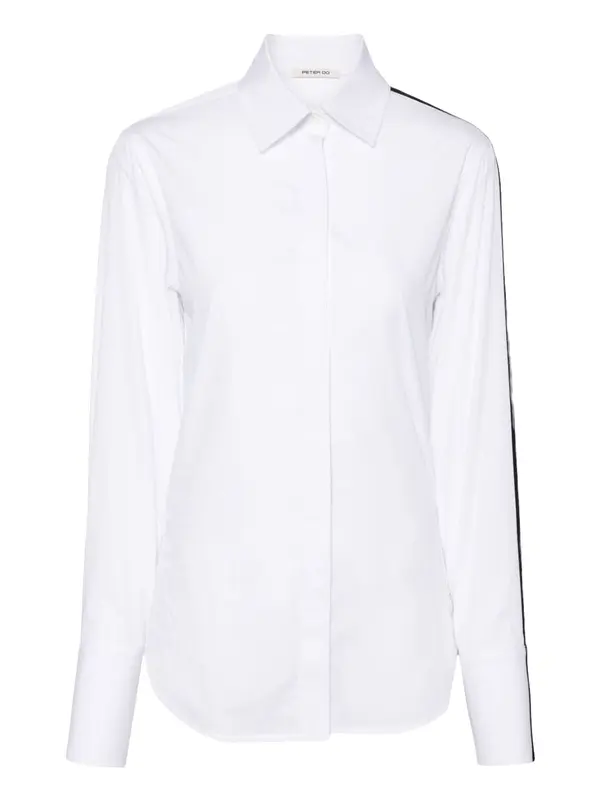 PETER DO Side-stripe Cotton Shirt - White