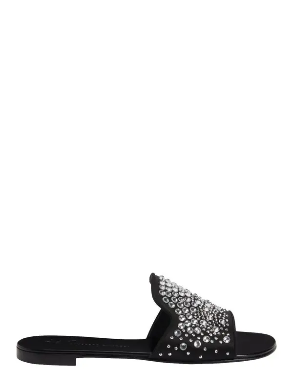 GIUSEPPE ZANOTTI Andromedha Rhinestone-embellished Satin Sandals - Black