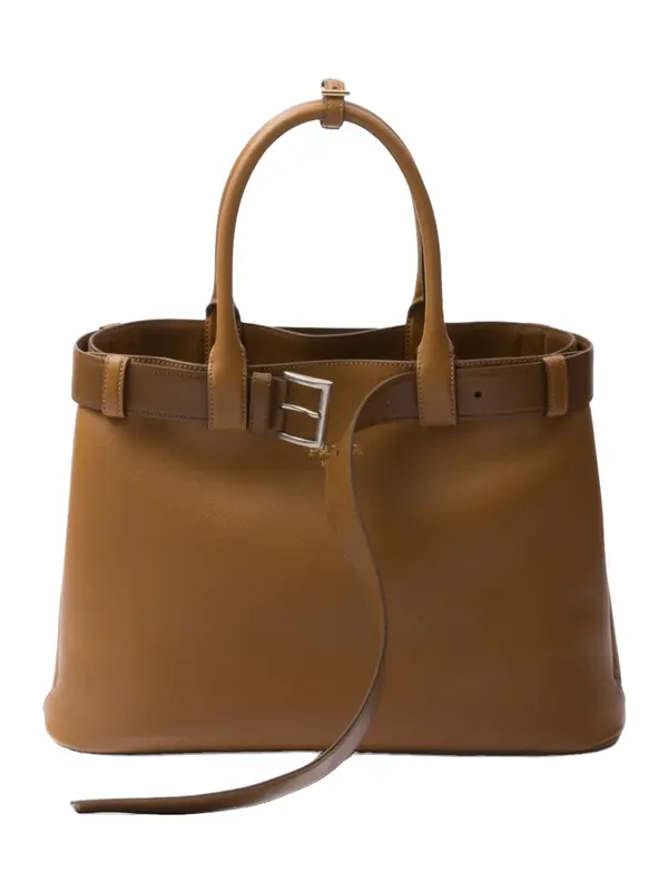 Prada Large Buckle Tote Bag - Brown