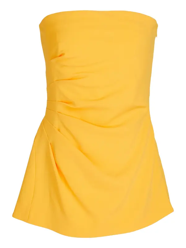 Proenza Schouler Strapless Draped Crepe Top - Saffron