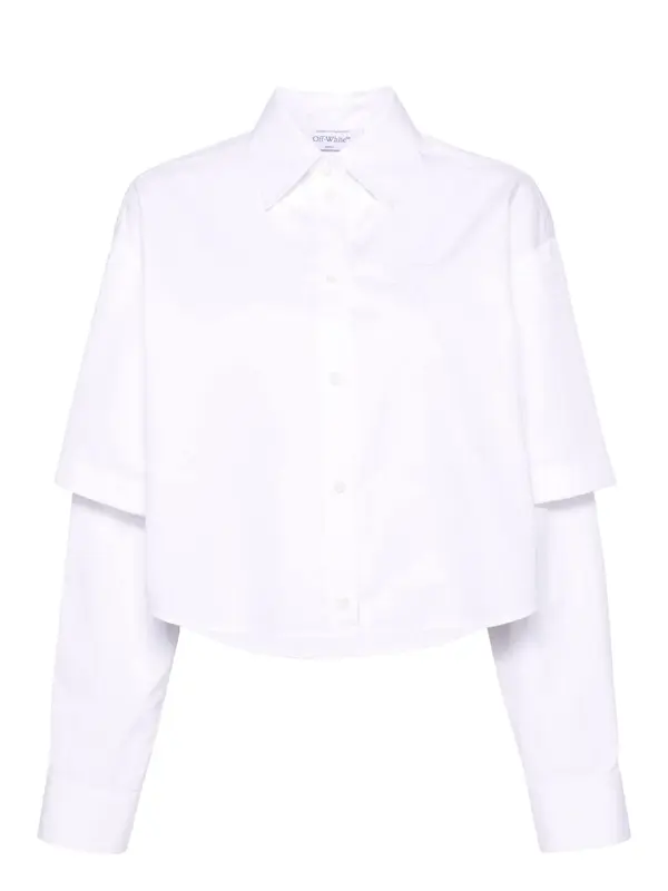 Off-White Logo-embroidered Layered Shirt - White