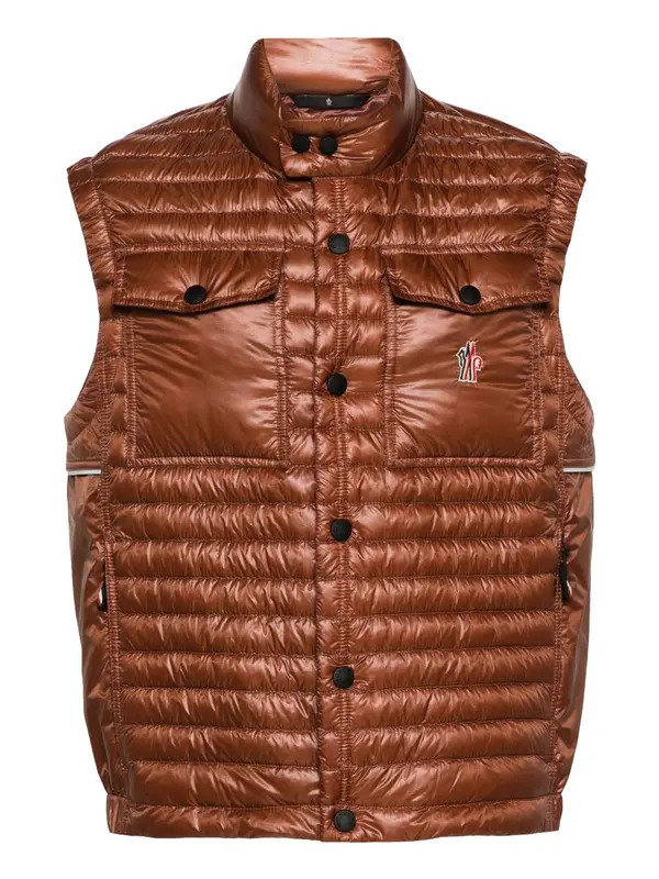 Moncler Ollon Ripstop Down Gilet - Brown