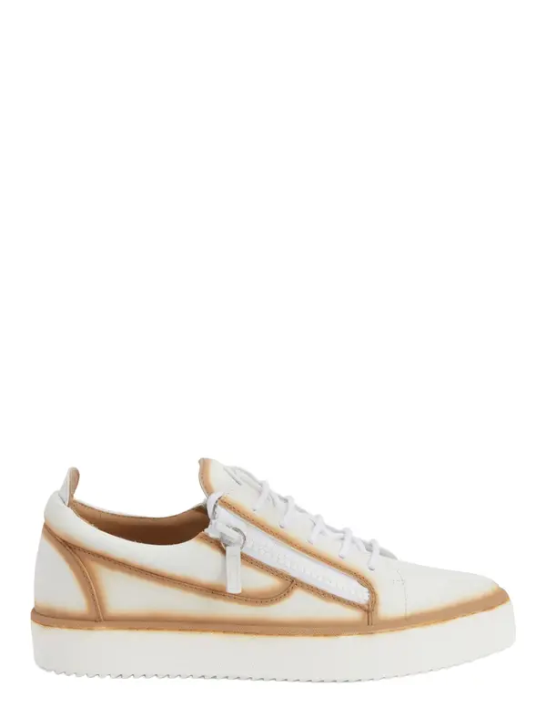 GIUSEPPE ZANOTTI Frankie Seam-detail Double-zip Low-top Sneakers - White