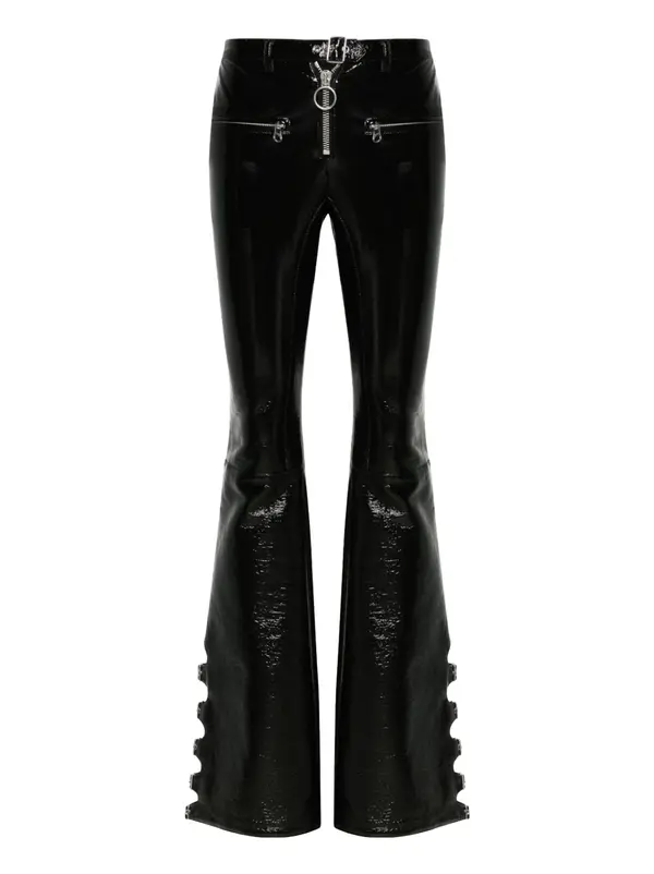 COURREGES Multi-buckle Flared Trousers - Black