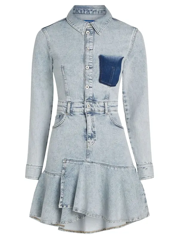 Karl Lagerfeld Ruffle-hem Denim Minidress - Blue