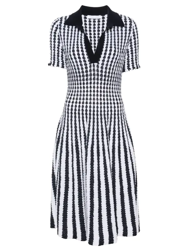 ANTONINO VALENTI Striped Seersucker Midi Dress - Blue