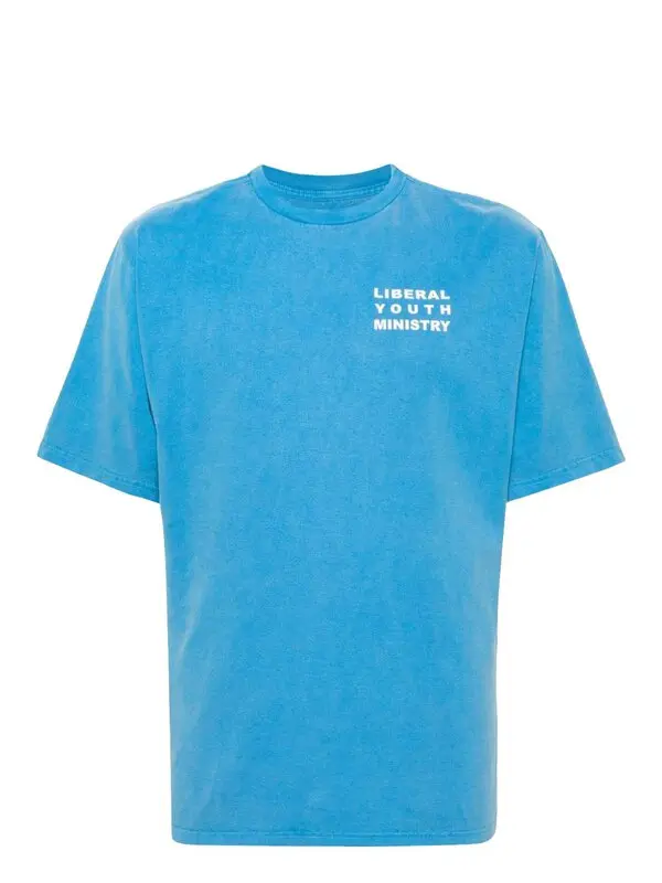 LIBERAL YOUTH MINISTRY Logo-print Cotton T-shirt - Blue