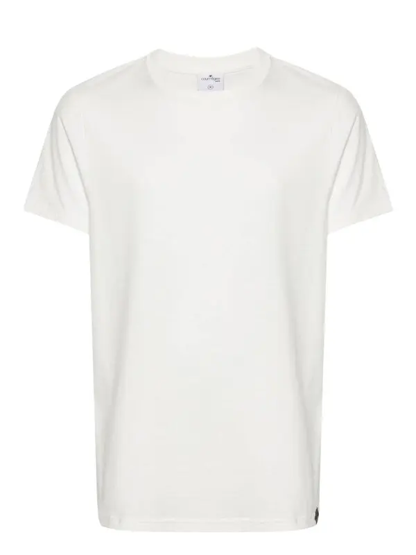 COURREGES Crew-neck Cotton T-shirt - White