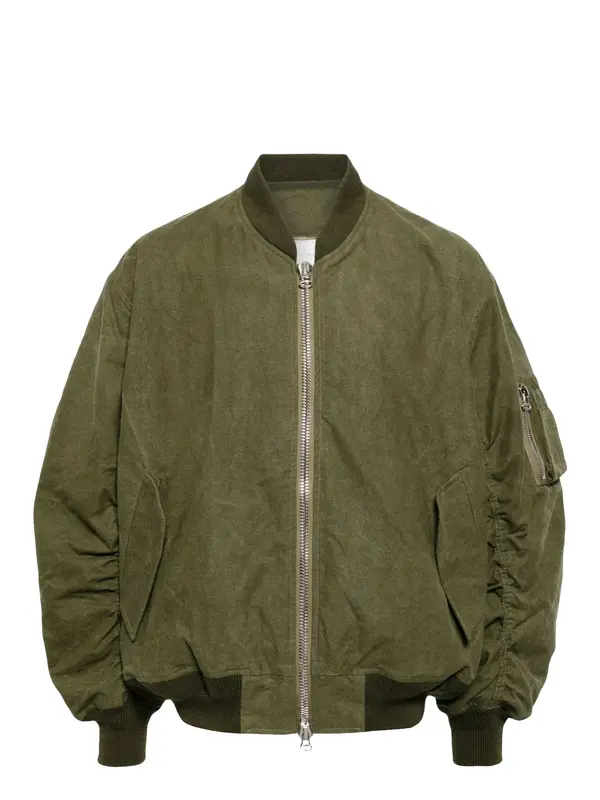 Readymade Padded Canvas Bomber Jacket - Green