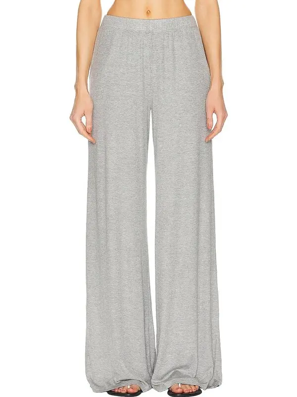 Sprwmn Rib Wide Leg Pant - Heather Grey